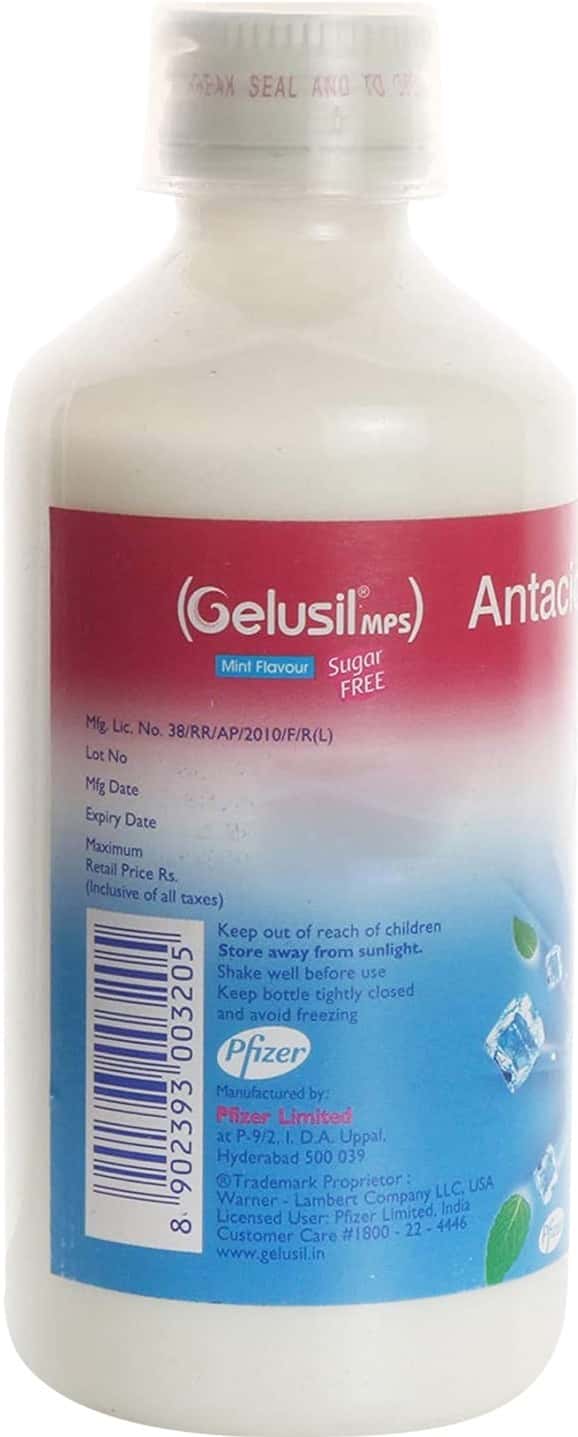 Buy GELUSIL MPS XTRA COOL MINT FLAVOUR SUGAR FREE BOTTLE OF 200ML ...
