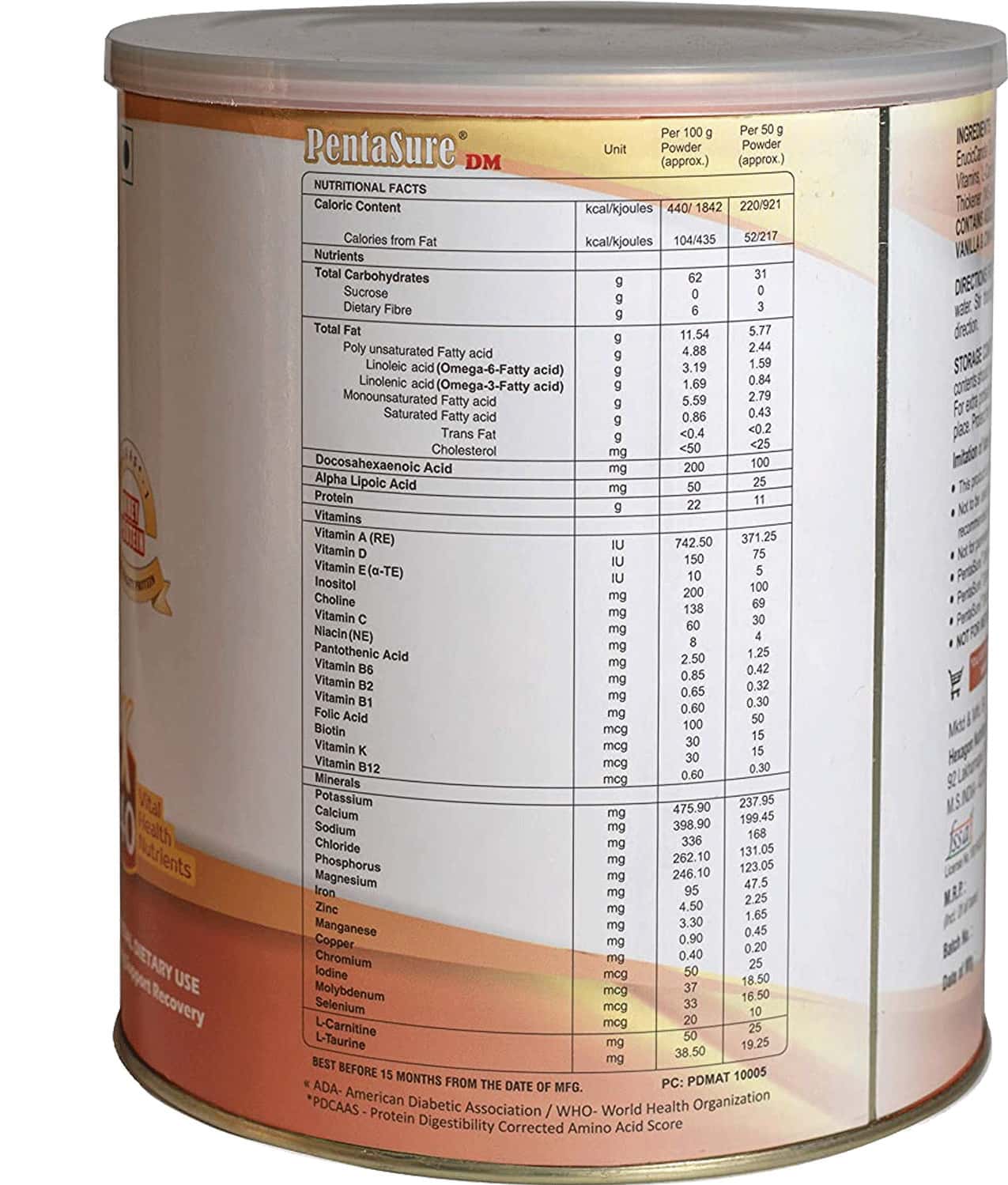 Buy PENTASURE DM VANILLA CINNAMON DIABETES CARE POWDER TIN OF 1000 G ...