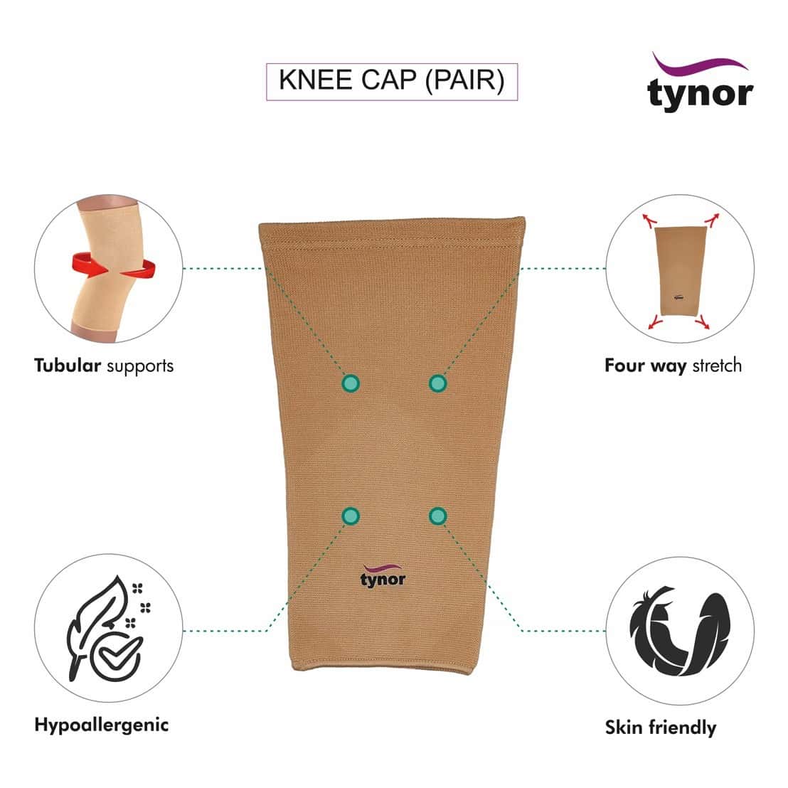 Buy TYNOR KNEE CAP PAIR ( RELIEVES PAIN, SUPPORT, UNIFORM COMPRESSION ...