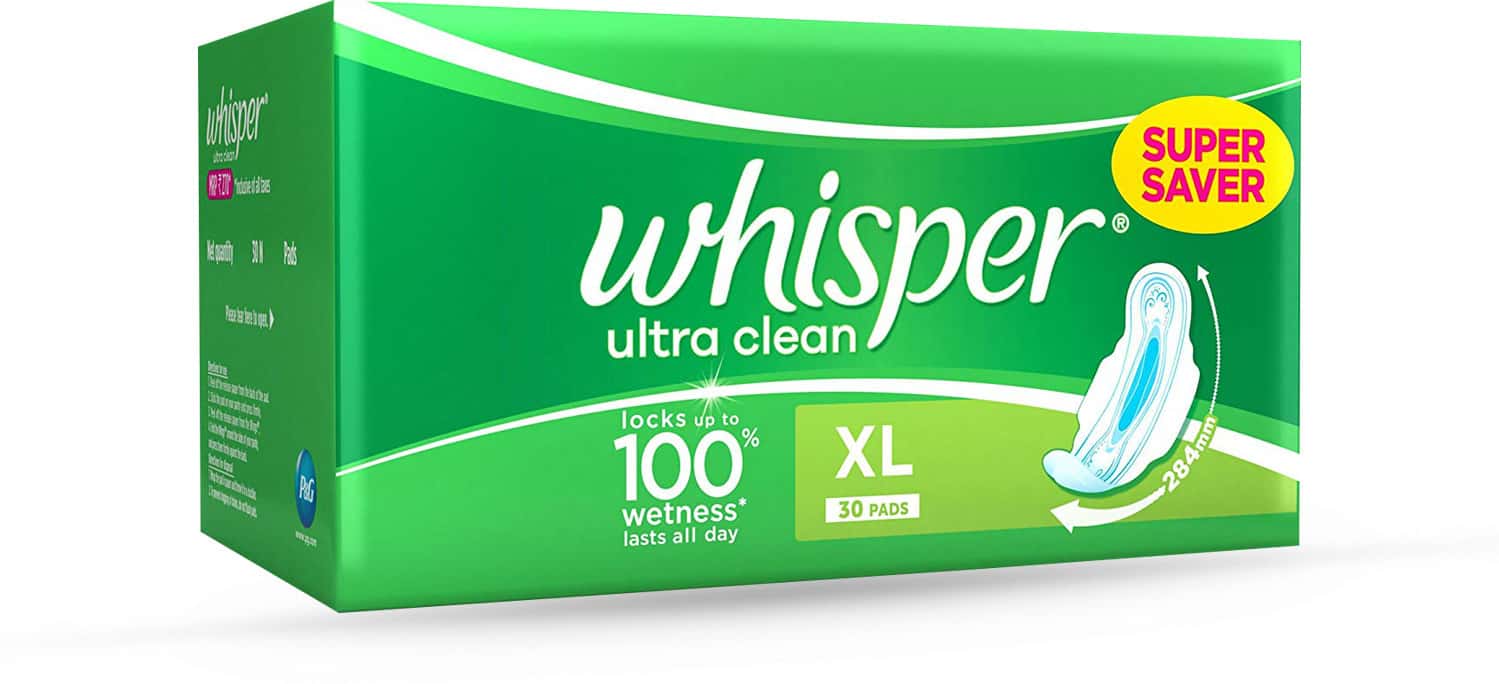 Buy WHISPER ULTRA CLEAN SIZE XL SANITARY PADS PACKET OF 30 Online & Get ...