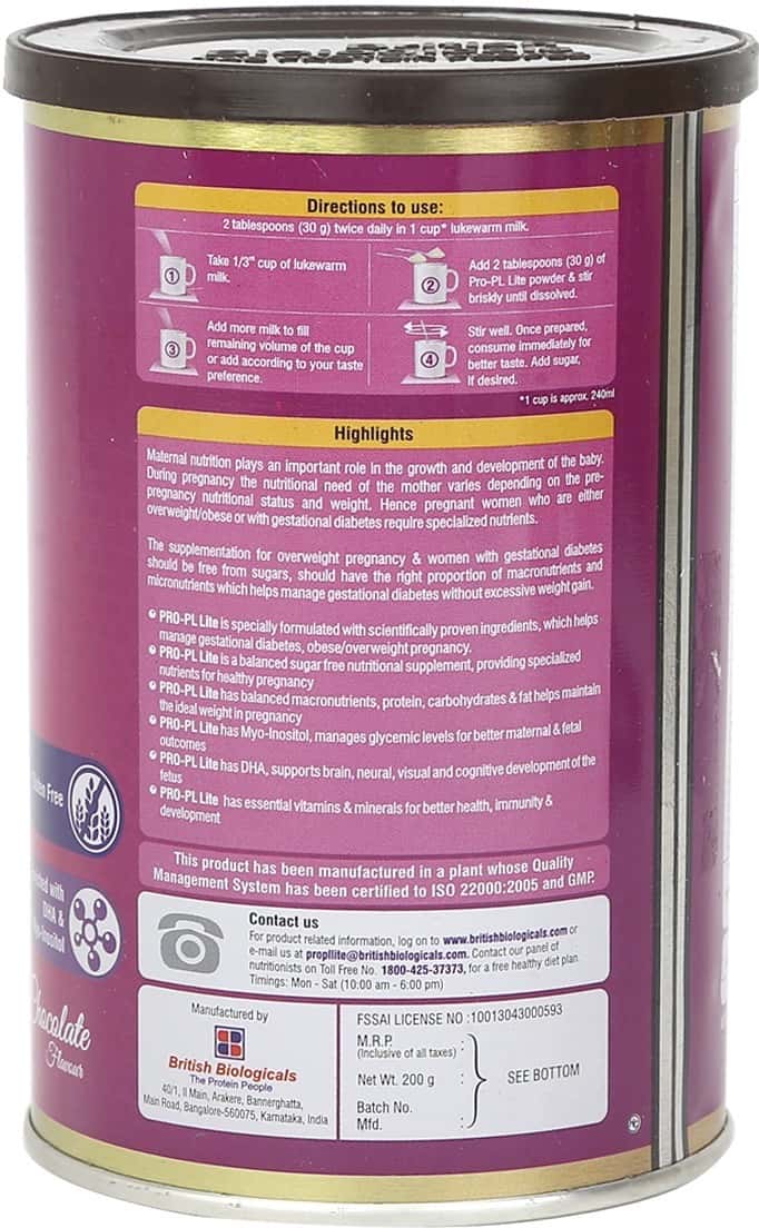 Buy PRO PL LITE CHOCOLATE POWDER 200 GM Online & Get Upto 60% OFF at ...