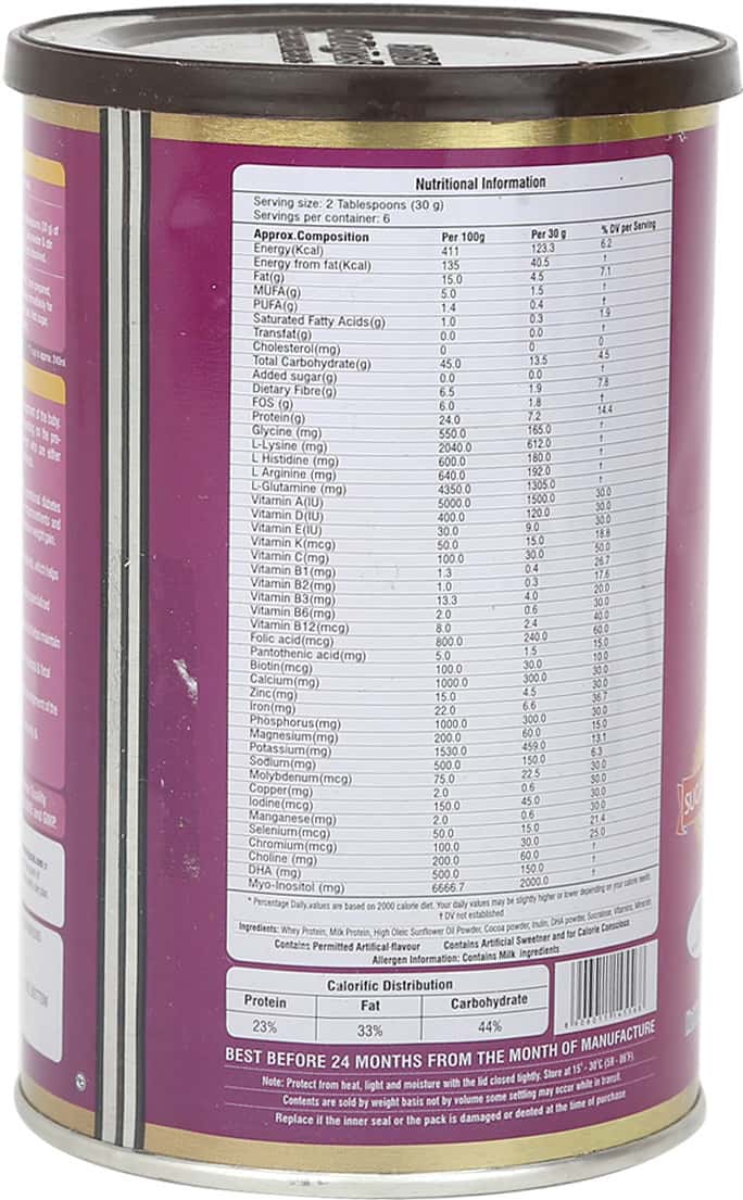 Buy PRO PL LITE CHOCOLATE POWDER SUGAR FREE, TIN OF 200 GM Online & Get ...