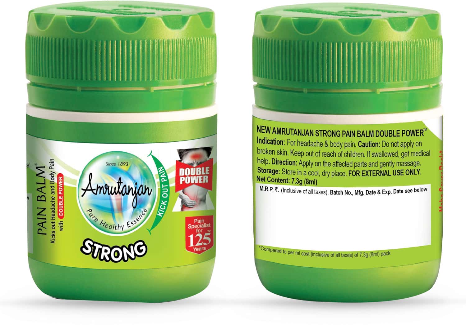 Buy AMRUTANJAN STRONG PAIN RELIEF BALM BOTTLE OF 8 ML Online & Get Upto ...