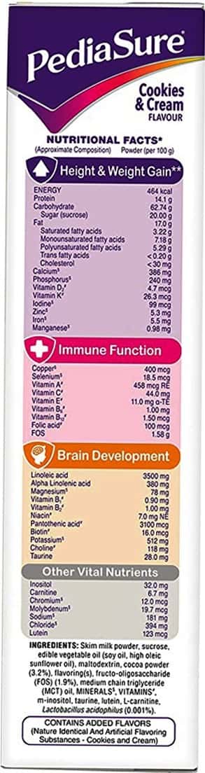 Buy PEDIASURE COOKIES & CREAM CHILD NUTRITION DRINK REFILL OF 400 G ...
