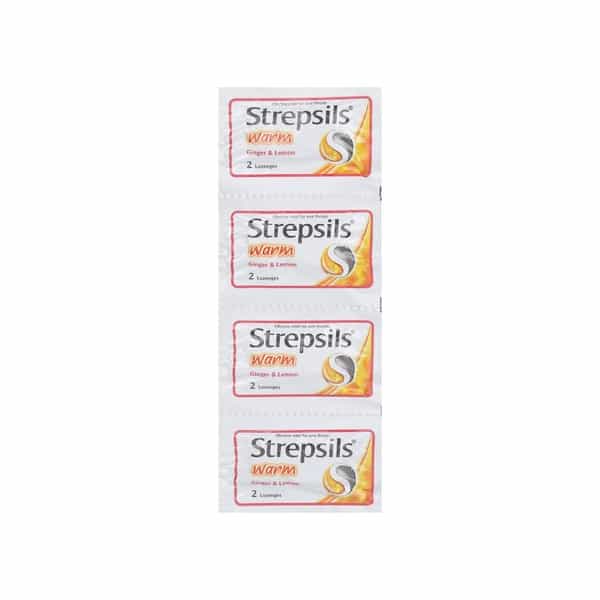 Buy STREPSILS WARM GINGER LEMON LOZENGES STRIP OF 8 Online & Get Upto ...