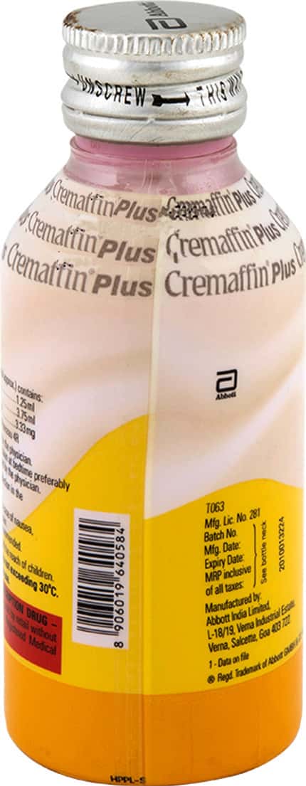 Buy CREMAFFIN PLUS REFRESHING CONSTIPATION SYRUP SUGAR FREE BOTTLE OF ...