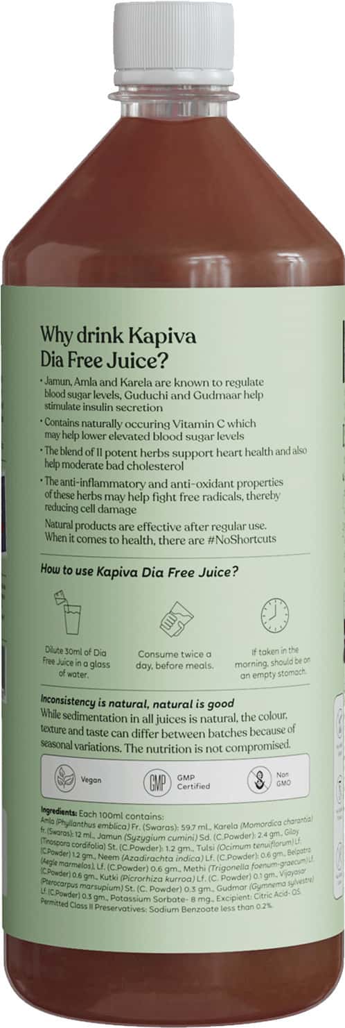 Buy KAPIVA DIA FREE JUICE 1L Online & Get Upto 60% OFF at PharmEasy