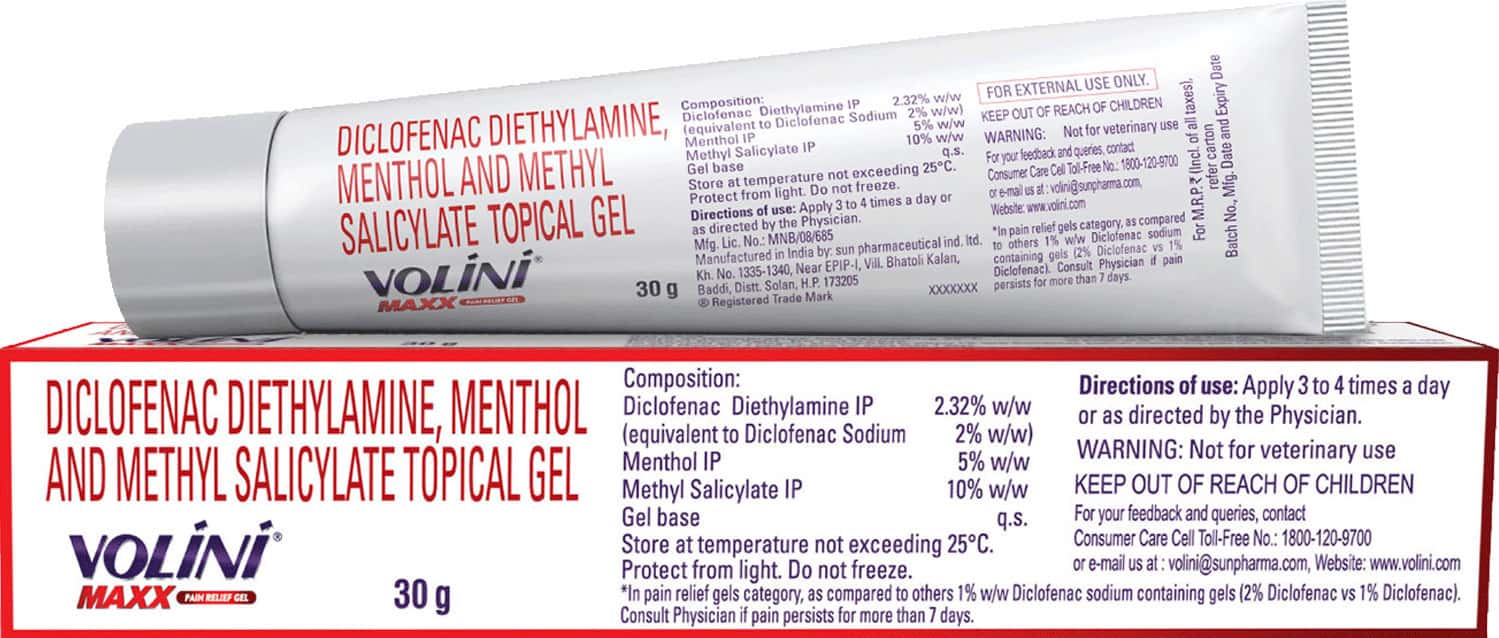 Buy VOLINI MAXX PAIN RELIEF GEL TUBE OF 30 G Online & Get Upto 60% OFF ...