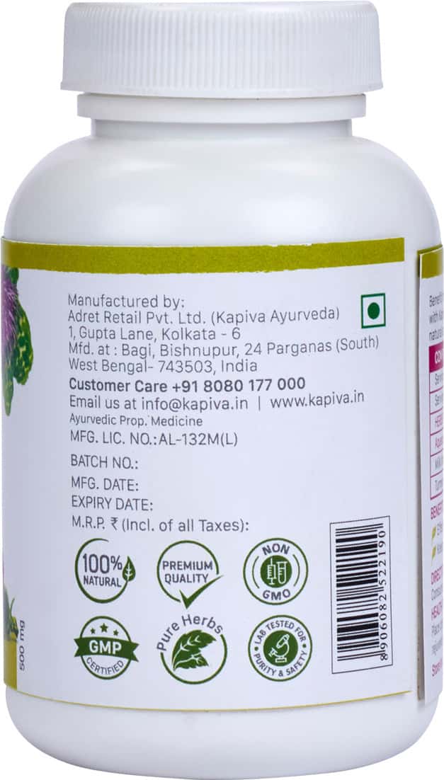 Buy KAPIVA MILK THISTLE + ANTI AGING CAPSULES BOTTLE OF 60 Online & Get ...