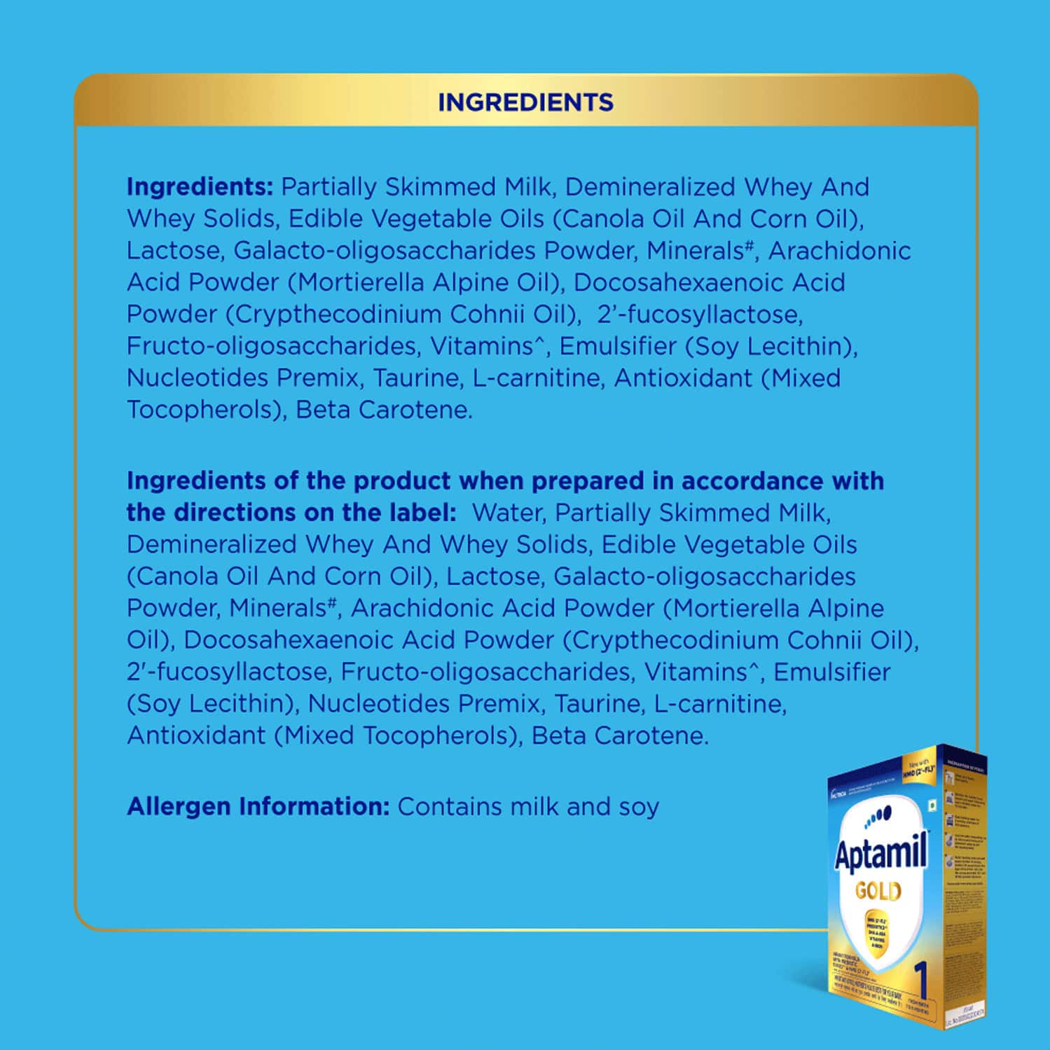 Buy APTAMIL GOLD 1 INFANT FORMULA POWDER WITH PREBIOTICS (UPTO 6 MONTHS ...