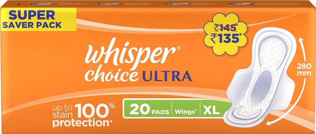 Buy WHISPER CHOICE ULTRA WINGS SIZE XL SANITARY PADS PACKET OF 20 ...