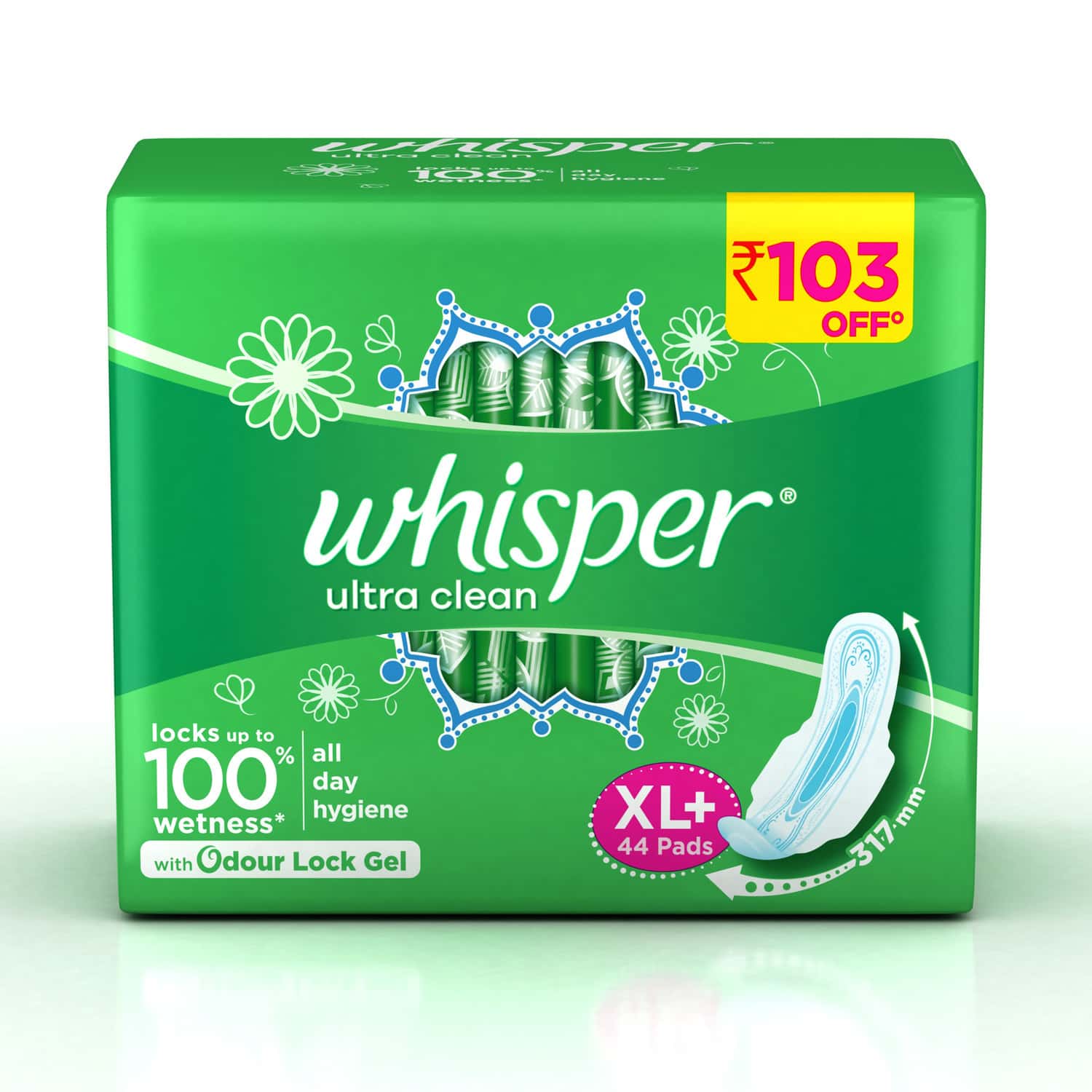 Buy Whisper Ultra Clean Size Xl Plus Sanitary Pads Packet Of 44 Online ...