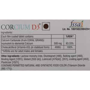 Buy CORCIUM D3 STRIP OF 15 TABLETS Online & Get Upto 60% OFF at PharmEasy