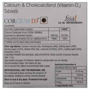 Buy CORCIUM D3 STRIP OF 15 TABLETS Online & Get Upto 60% OFF at PharmEasy