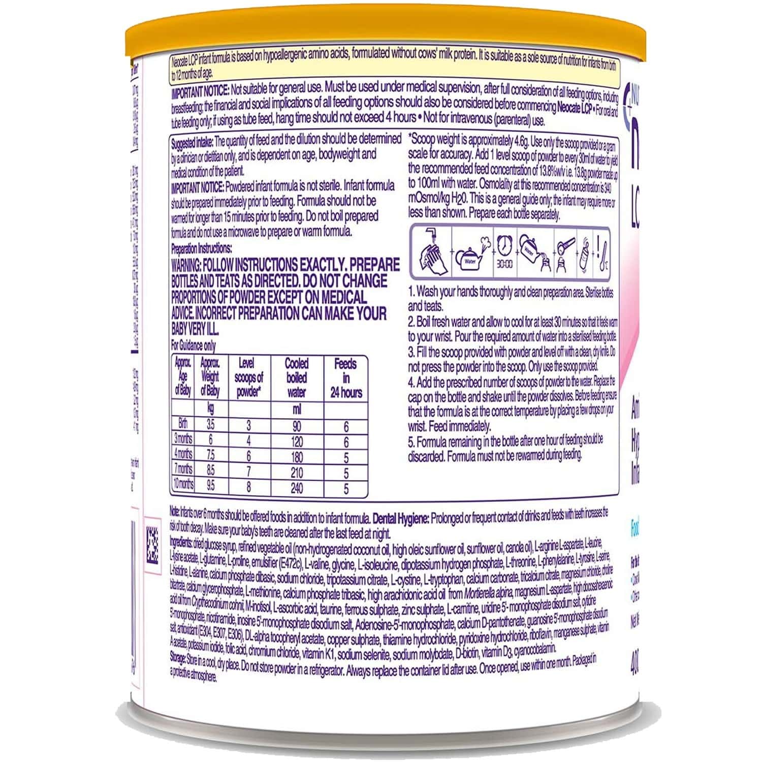 Buy NEOCATE LCP BABY FOOD TIN OF 400 G Online & Get Upto 60% OFF at ...