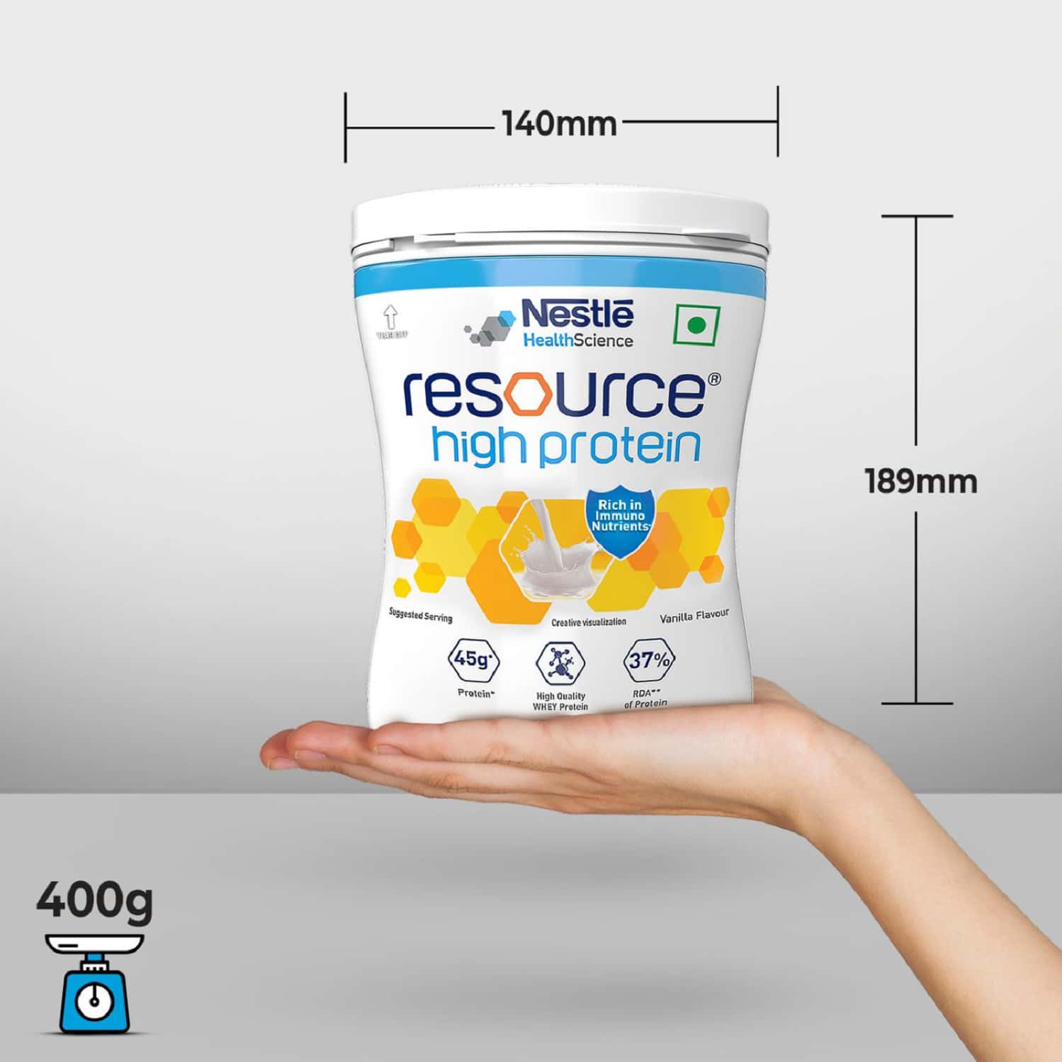 Buy NESTLE RESOURCE HIGH PROTEIN VANILLA FLAVOR 37% OF PROTEIN POWDER ...