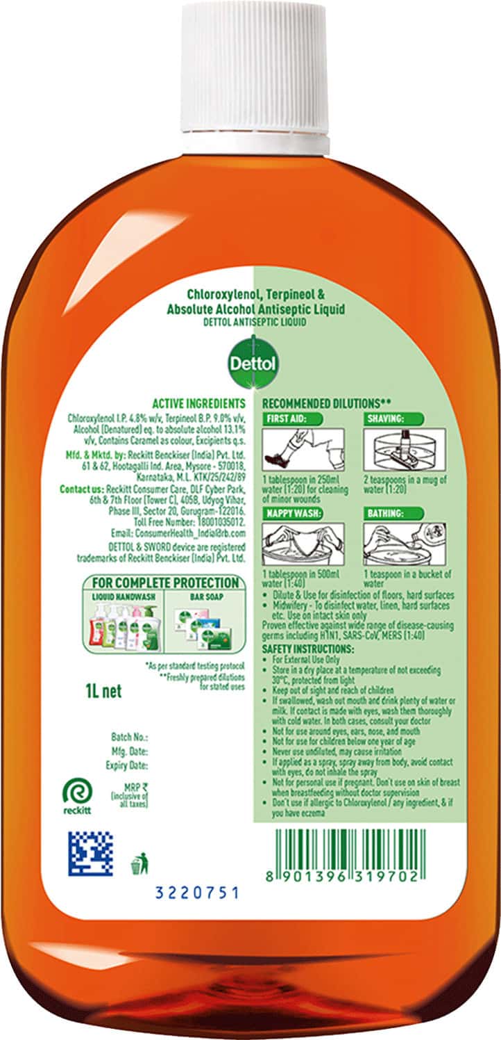 Buy DETTOL ANTISEPTIC LIQUID BOTTLE OF 1 L Online & Get Upto 60% OFF at ...