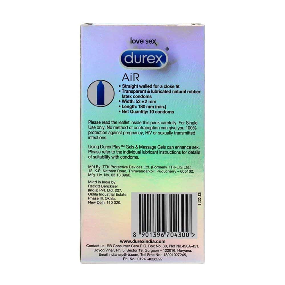 Buy Durex Air Packet Of 10 Condoms Online & Get Upto 60% OFF at PharmEasy
