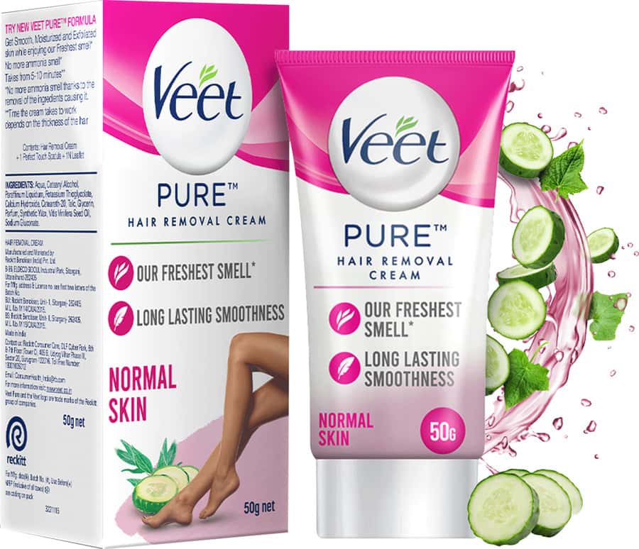 Buy VEET PURE HAIR REMOVAL CREAM FOR WOMEN WITH NO AMMONIA SMELL DRY ...