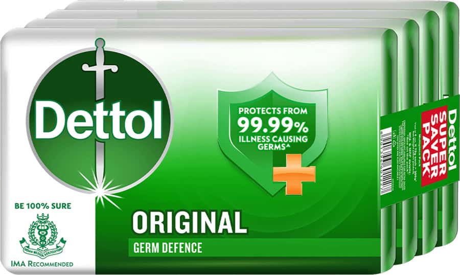Buy DETTOL ORIGINAL GERM PROTECTION BATHING SOAP BAR 100G PACK OF 4 ...