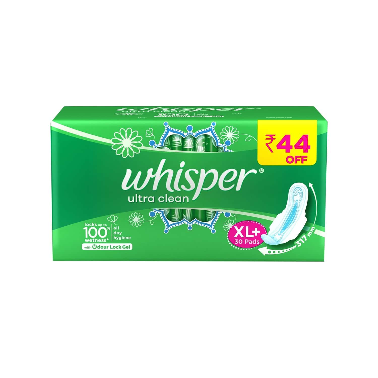 Buy Whisper Ultra Clean Size Xl Plus Sanitary Pads Packet Of 30 Online ...