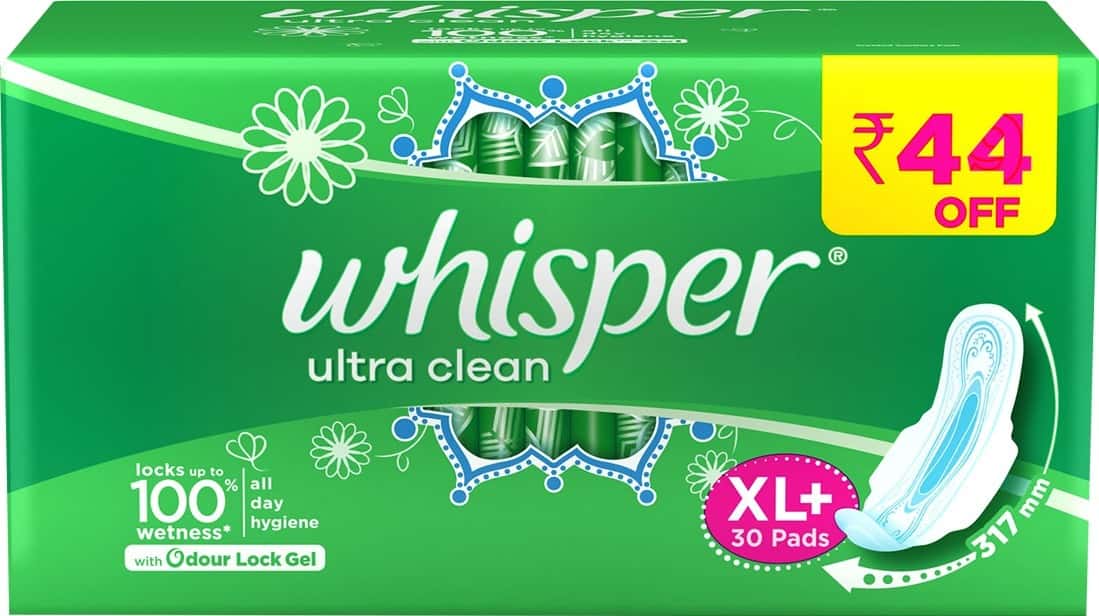 Buy WHISPER ULTRA CLEAN SIZE XL PLUS SANITARY PADS PACKET OF 30 Online ...