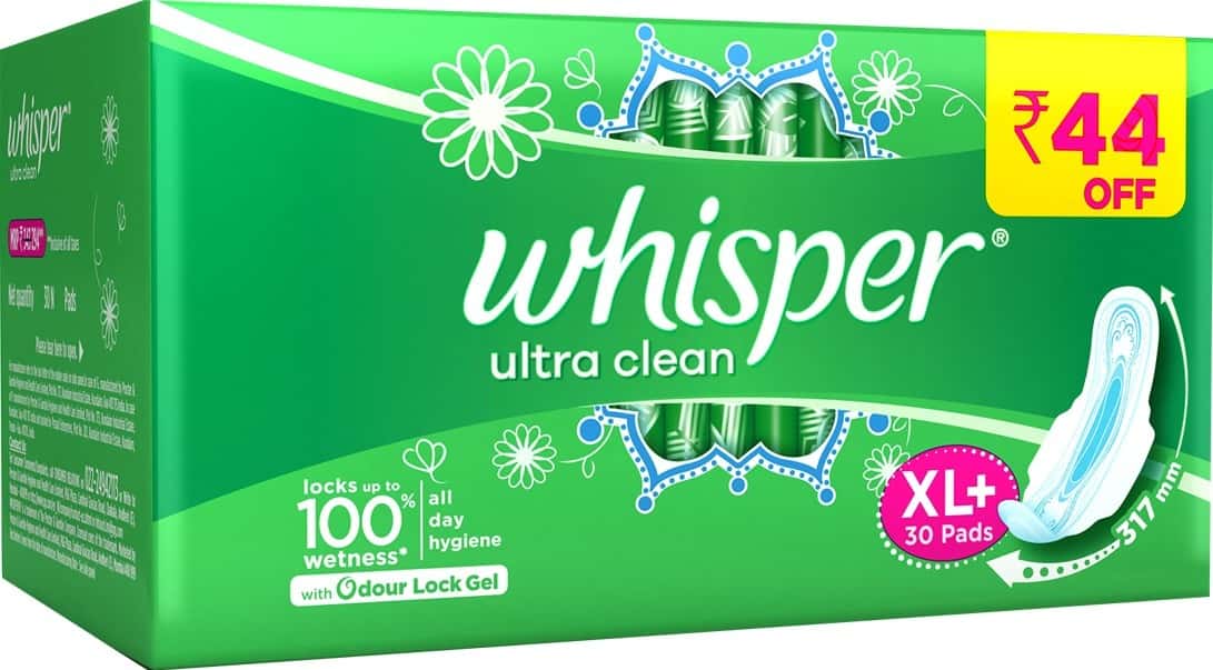 Buy WHISPER ULTRA CLEAN SIZE XL PLUS SANITARY PADS PACKET OF 30 Online ...