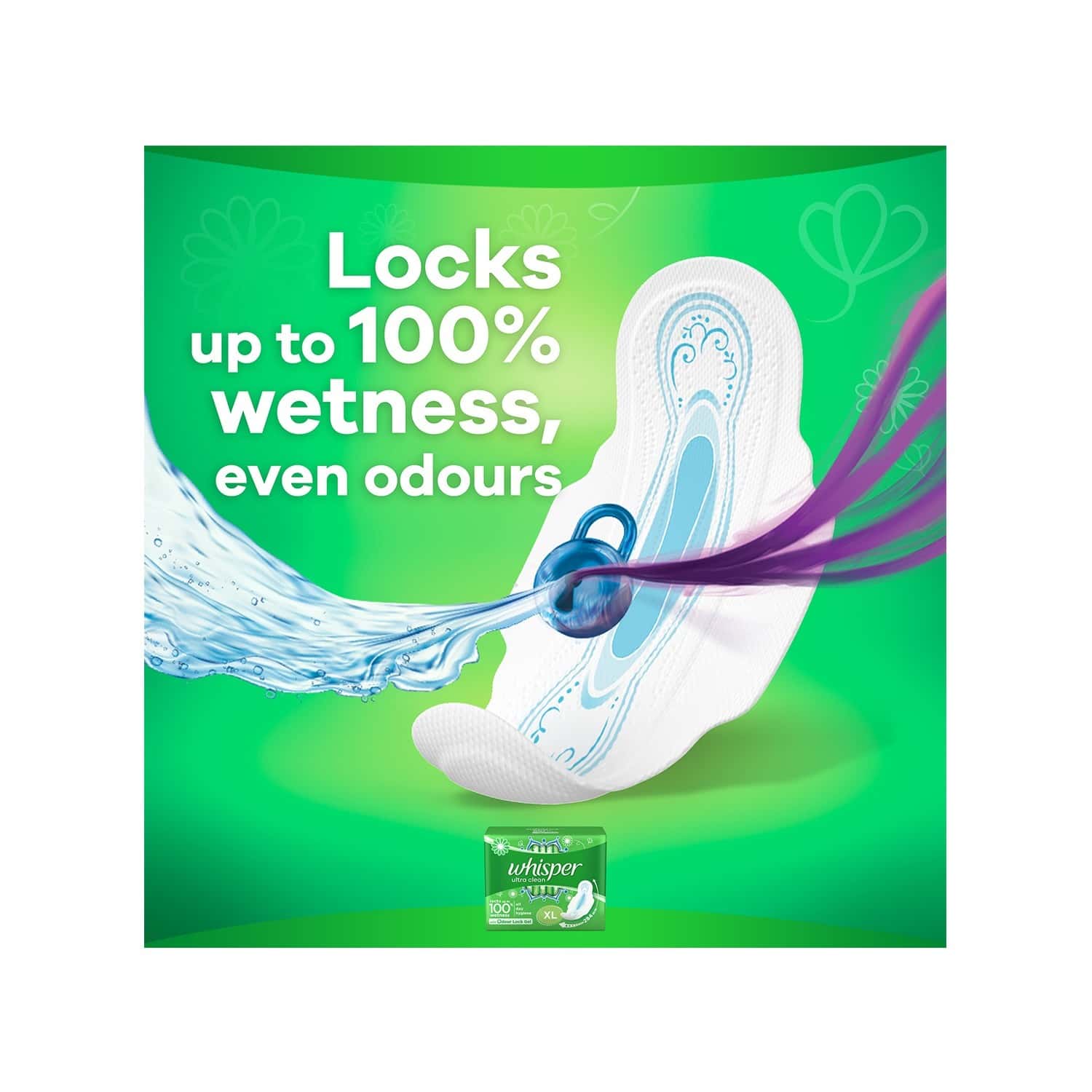 Buy Whisper Ultra Clean Sanitary Pads Packet Of 15 (Xl) Online & Get ...