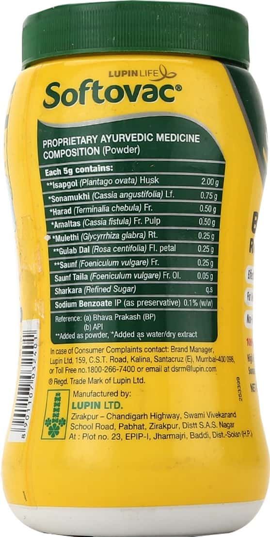 Buy SOFTOVAC CONSTIPATION POWDER BOTTLE OF 250 G Online & Get Upto 60% ...