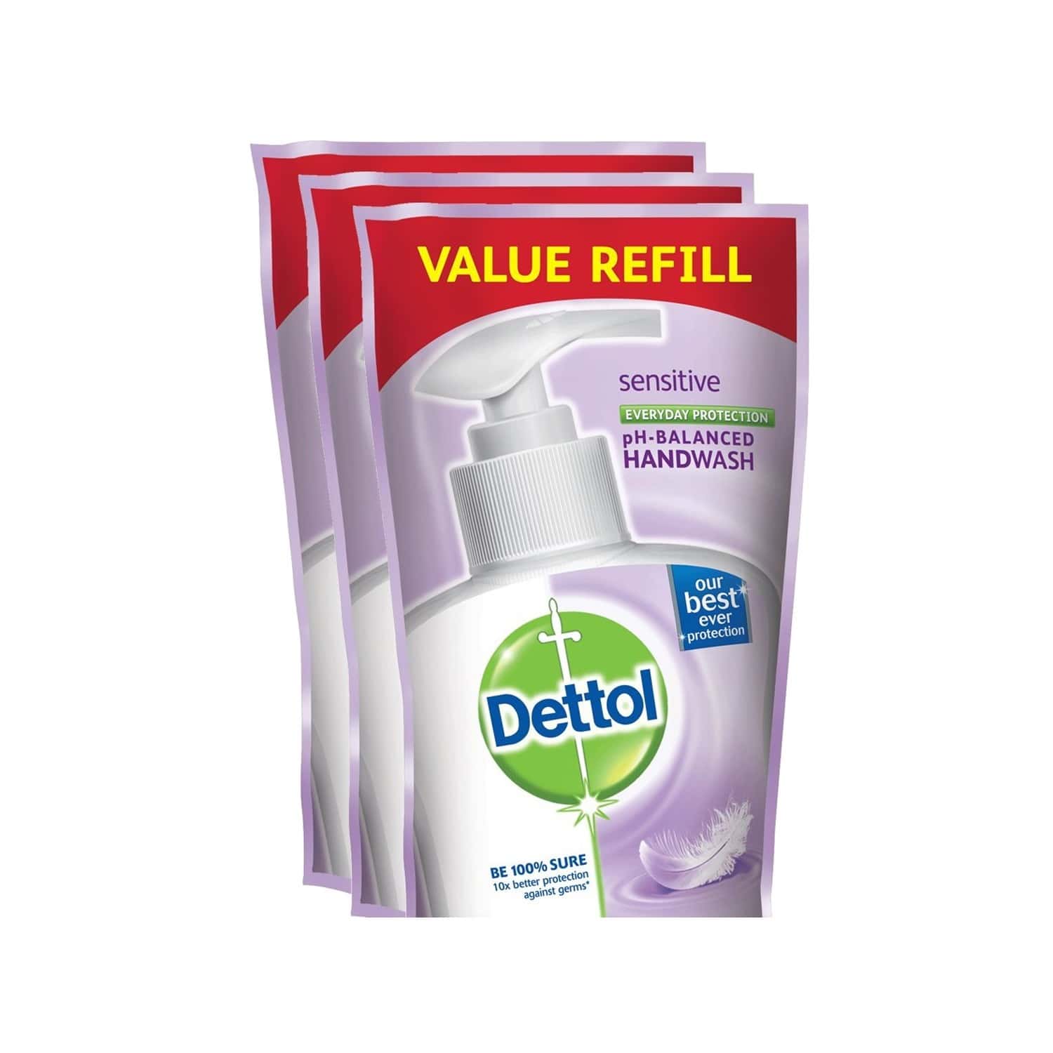 Buy Dettol Sensitive Germ Protection (Pack Of 3) Handwash Refill Of 175 ...