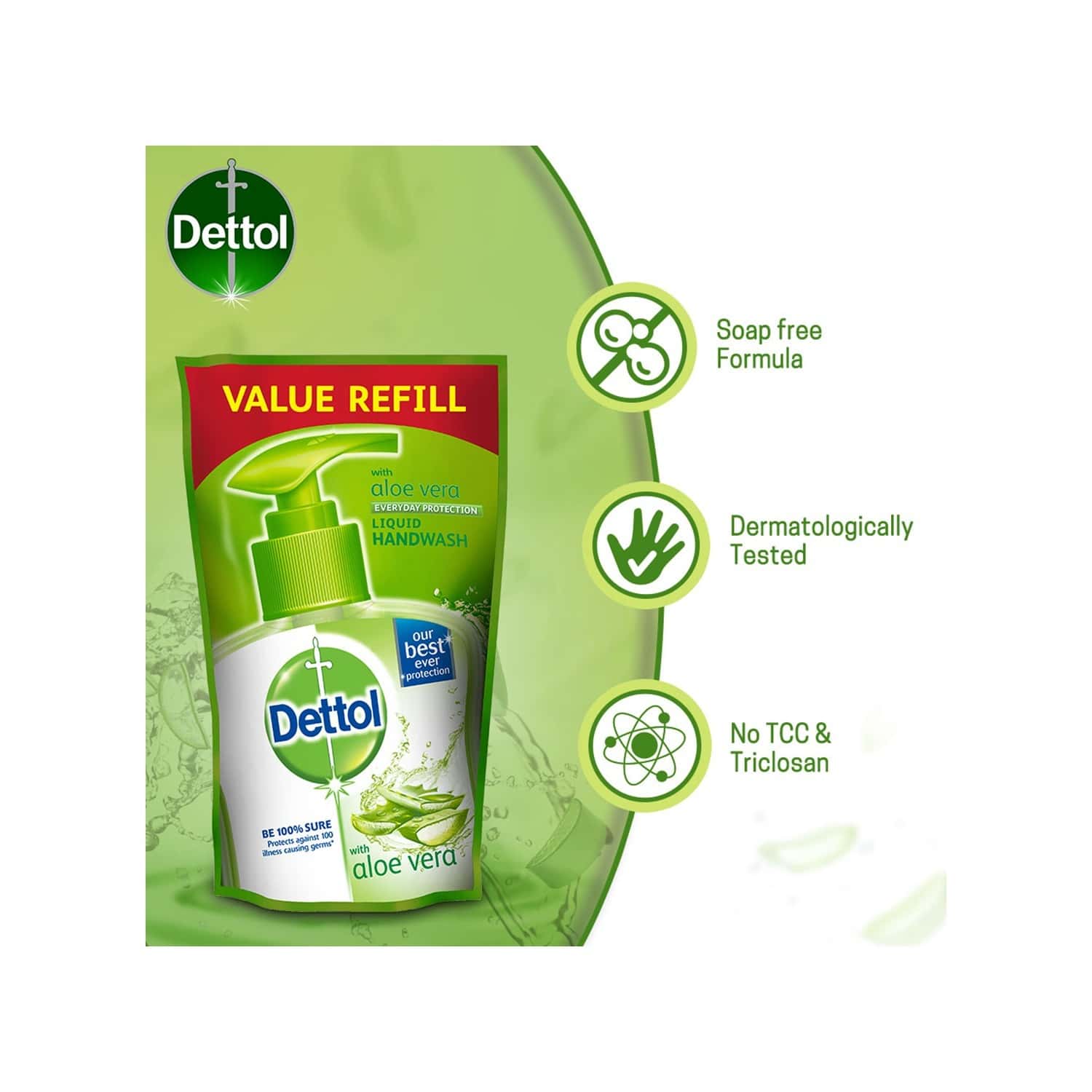 Buy DETTOL GERM PROTECTION ALOE VERA (PACK OF 3) HANDWASH REFILL OF 175 ...