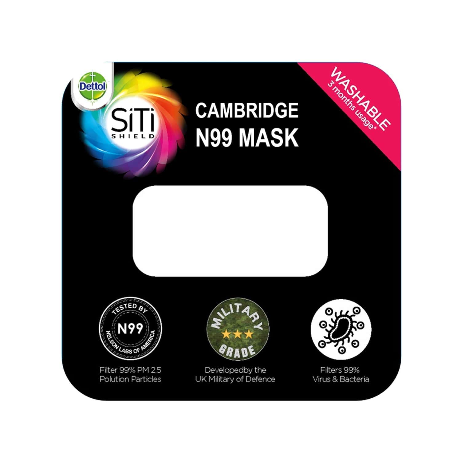 Buy DETTOL CAMBRIDGE PRO N99 ANTI-POLLUTION MASK, CHURCHILL - LARGE ...