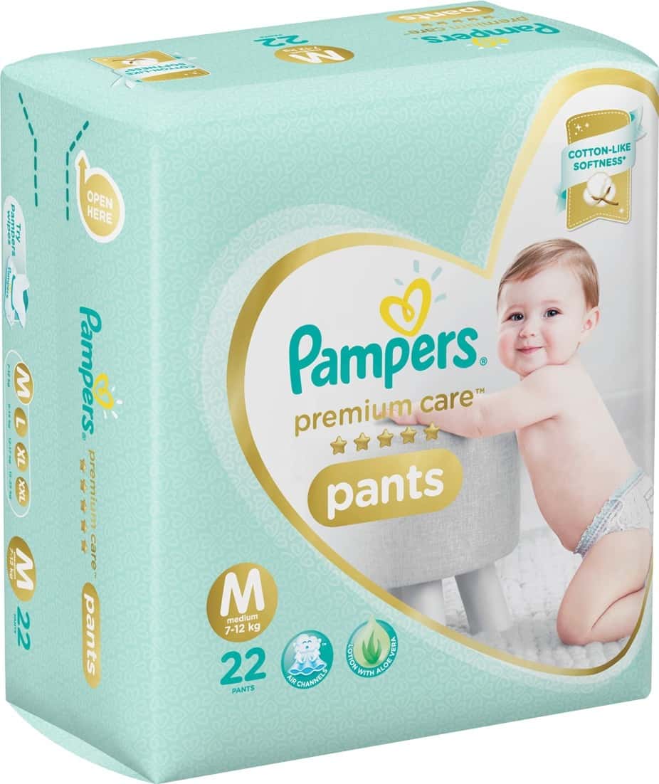 Buy PAMPERS BABY PREMIUM CARE DIAPER SIZE M PACKET OF 22 Online & Get ...