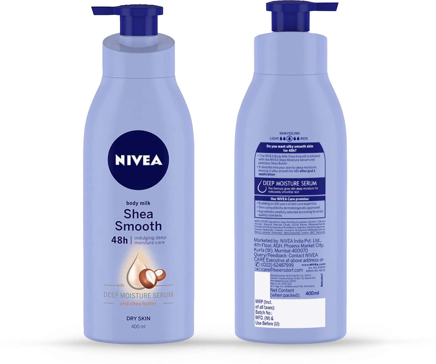 Buy NIVEA SMOOTH MILK WITH SHEA BUTTER BODY LOTION BOTTLE OF 400 ML ...