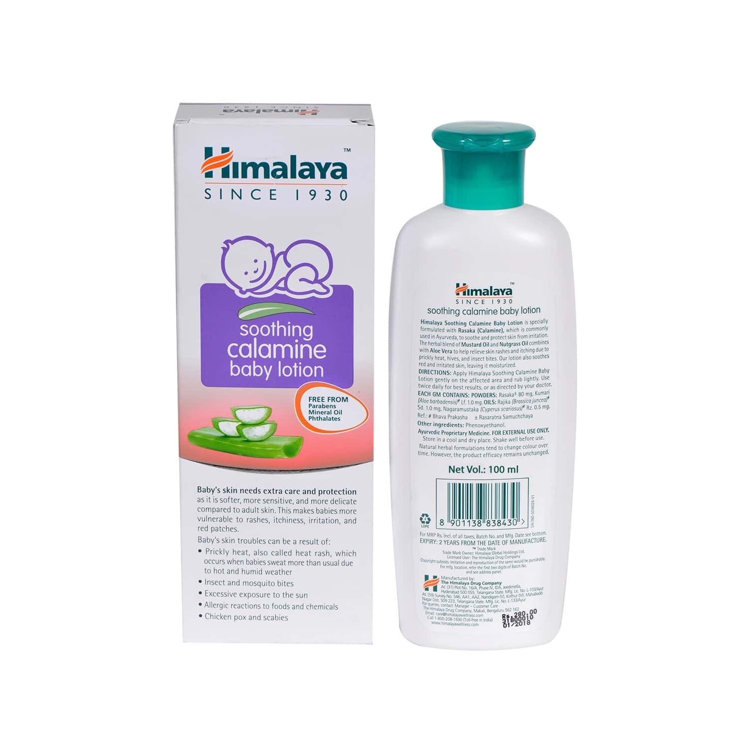 Buy HIMALAYA BABY SOOTHING CALAMINE BABY LOTION BOTTLE OF 100 ML Online ...