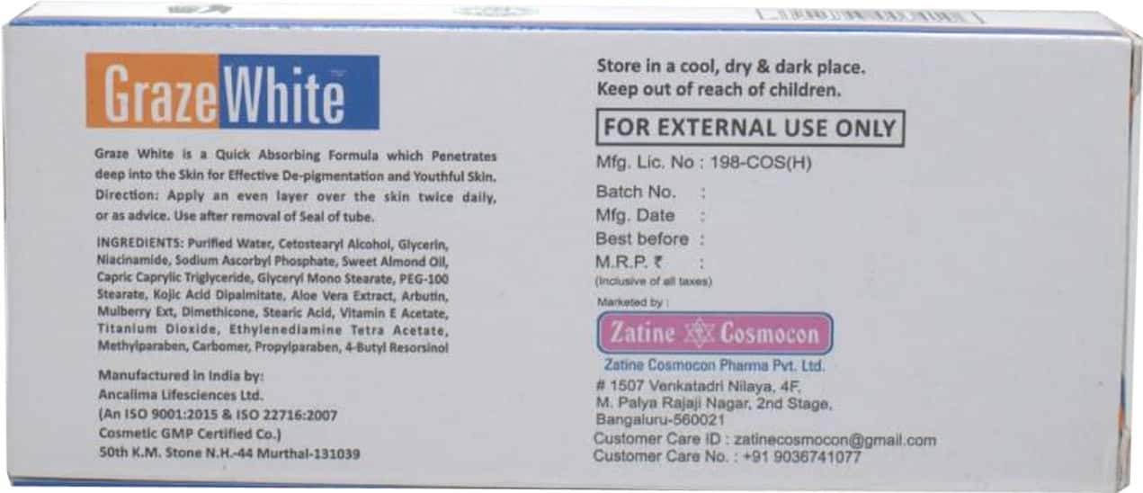 Buy GRAZEWHITE CREAM 15GM Online & Get Upto 60% OFF at PharmEasy
