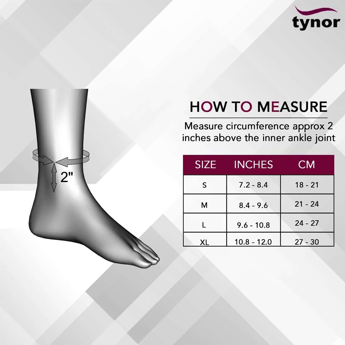 Buy TYNOR ANKLE BINDER ( COMPRESSION,PAIN RELIEF) - LARGE Online & Get ...
