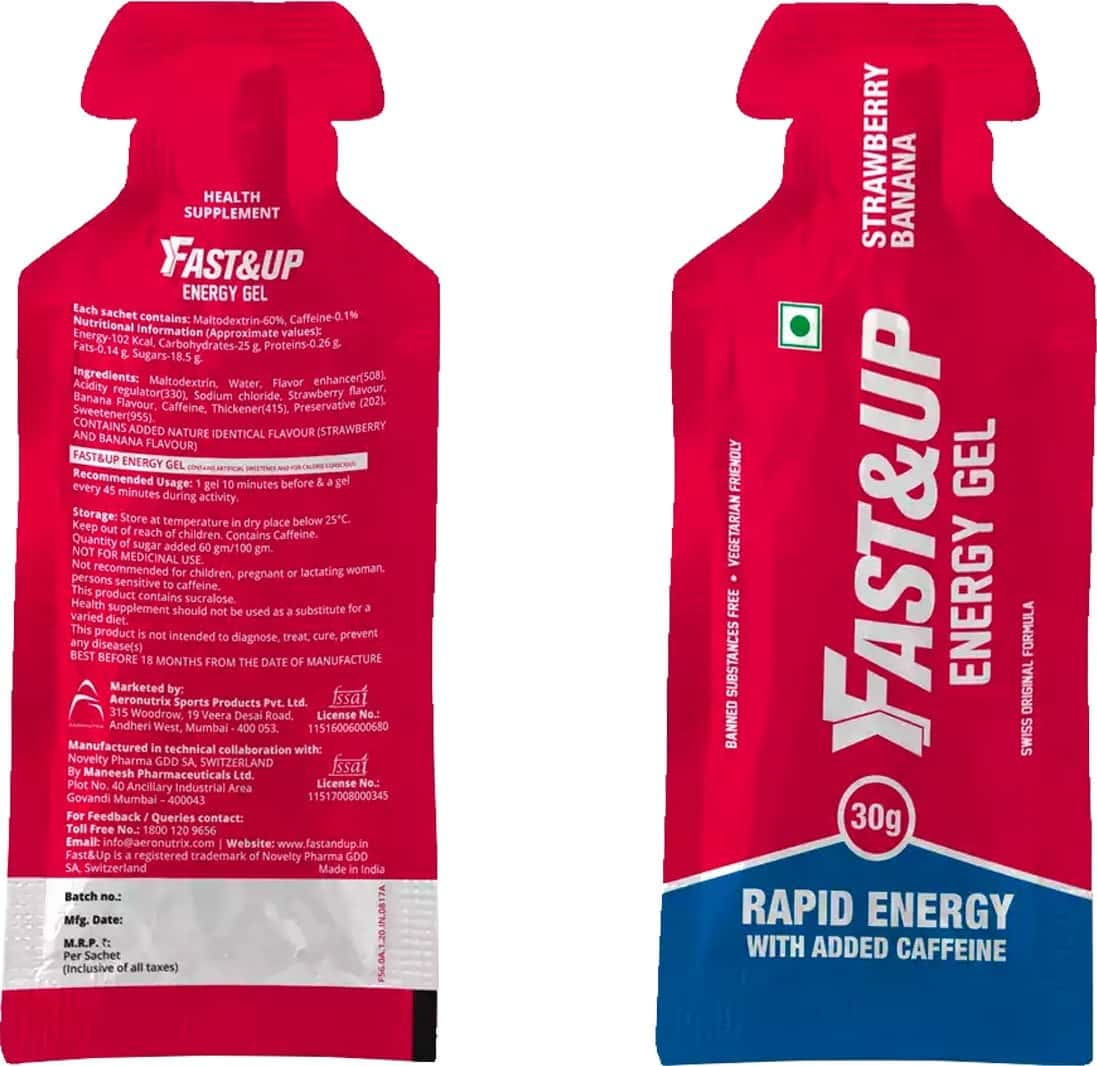 Buy FAST&UP ENERGY GEL+CAFFEINE,ELECTROLYTES,MALTODEXTRIN,GLUTEN-FREE ...