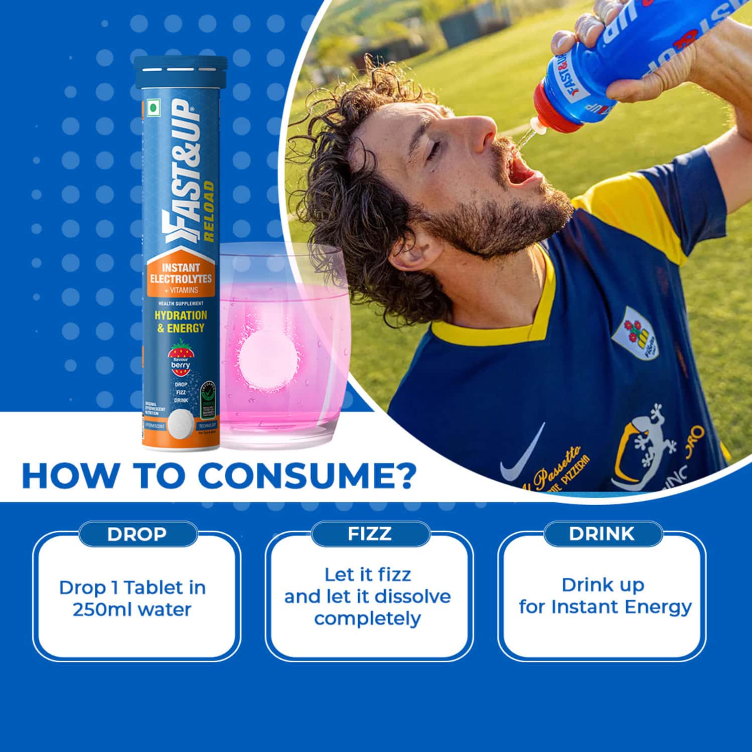 Buy FAST&UP RELOAD REHYDRATION DRINK WITH ELECTROLYTES - EFFERVESCENT ...