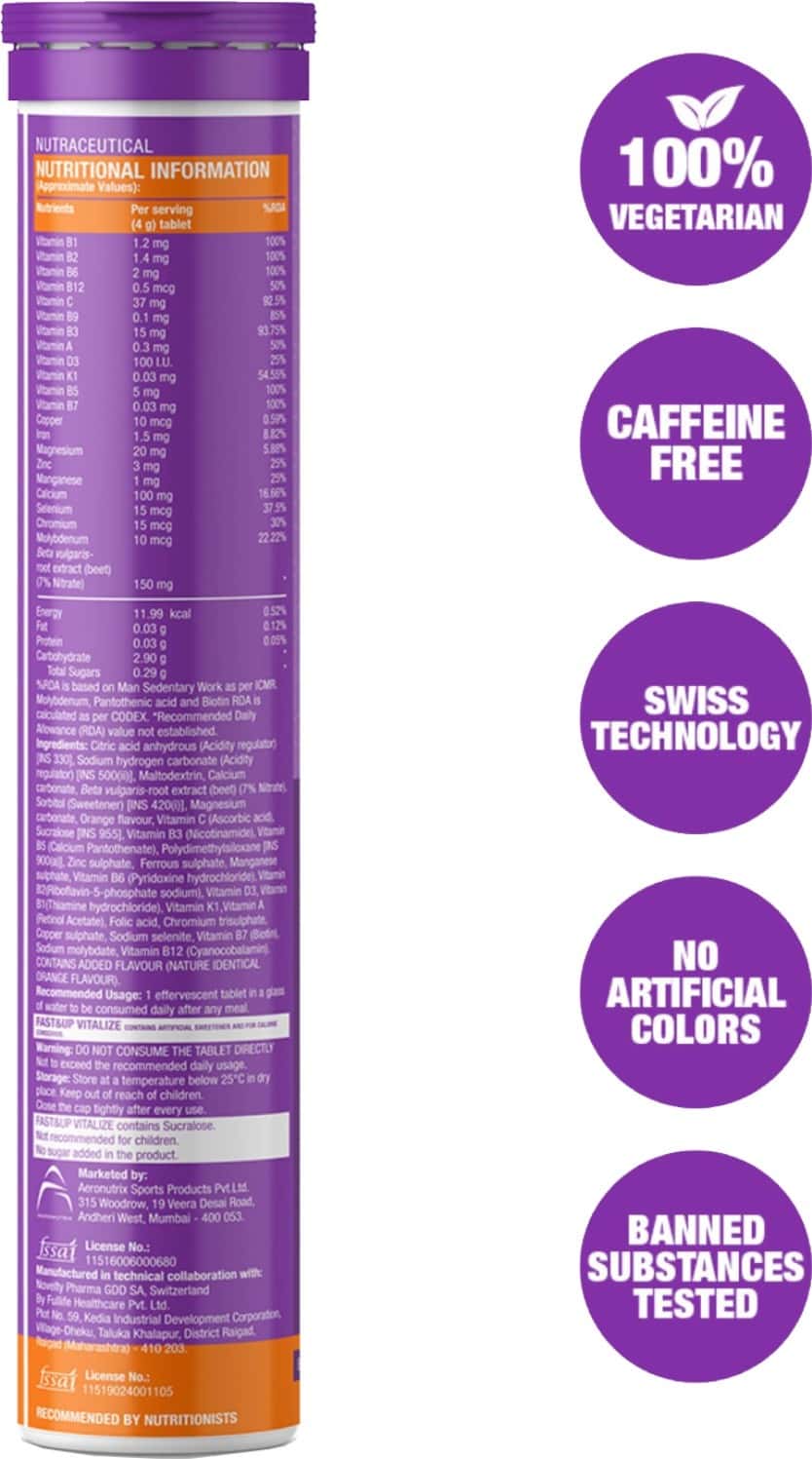 Buy FAST&UP VITALIZE MULTIVITAMIN FOR MEN&WOMEN-21 VITAL VITAMINS ...