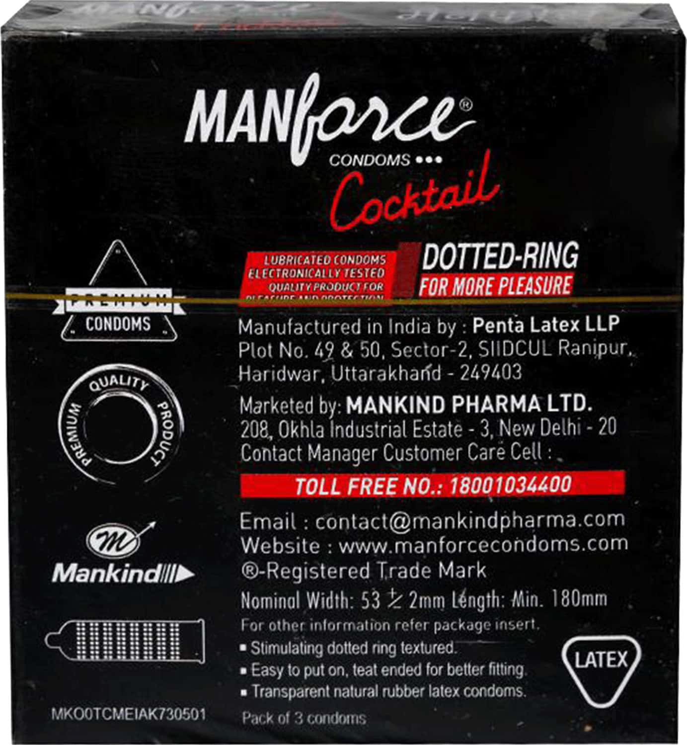 Buy MANFORCE COCKTAIL STRAWBERRY & VANILLA FLAV CONDOM 3'S Online & Get ...