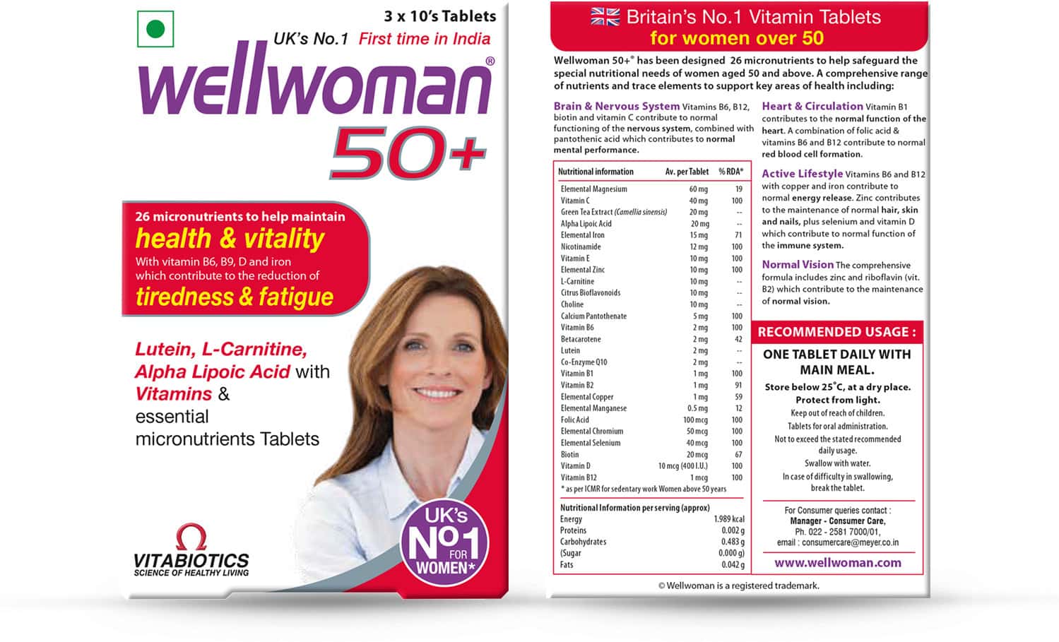 Buy WELLWOMAN 50+ HEALTH SUPPLEMENT TABLETS (26 VITAMINS AND MINERALS ...