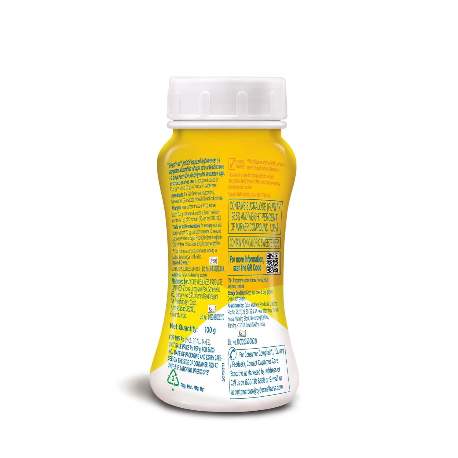 Buy SUGAR FREE GOLD PLUS SWEETENER POWDER JAR OF 100 G Online & Get ...