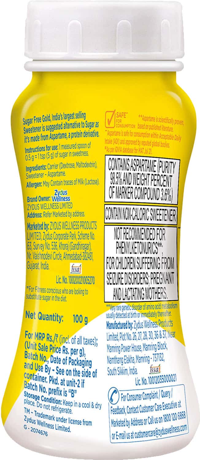 Buy SUGAR FREE GOLD SWEETENER POWDER JAR OF 100 G Online & Get Upto 60% ...