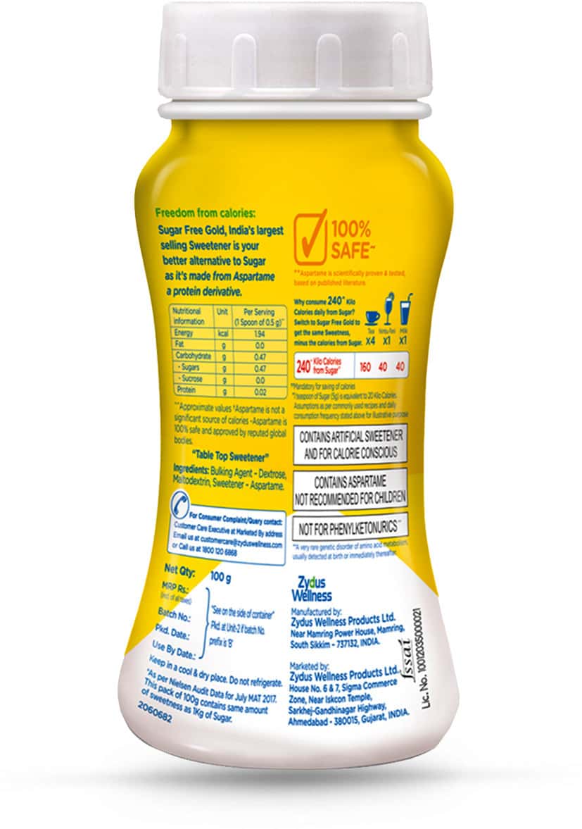 Buy SUGAR FREE GOLD SWEETENER POWDER JAR OF 100 G Online & Get Upto 60% ...