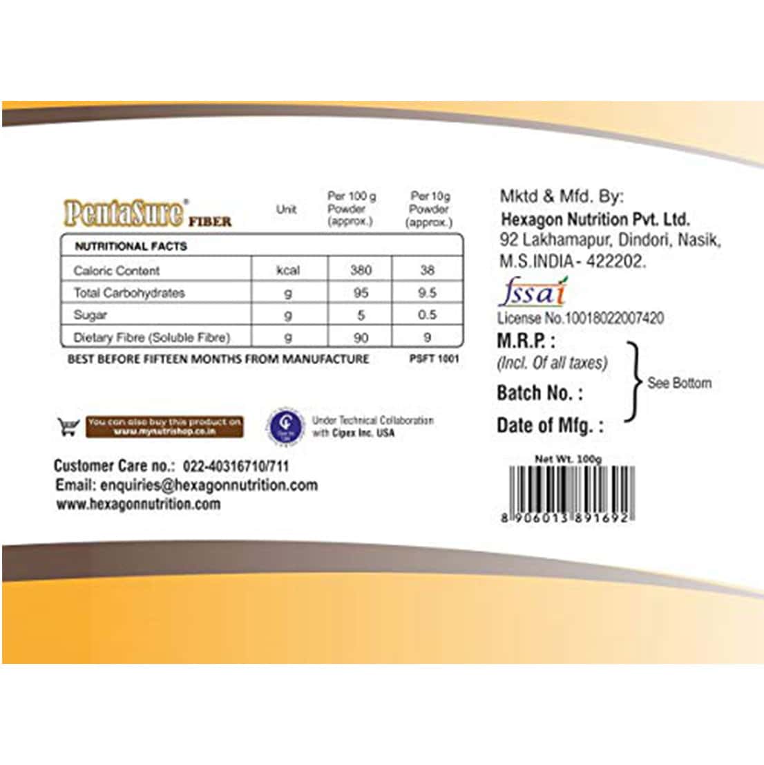 Buy PENTASURE FIBER SUPPLEMENT TIN OF 100 G Online & Get Upto 60% OFF ...