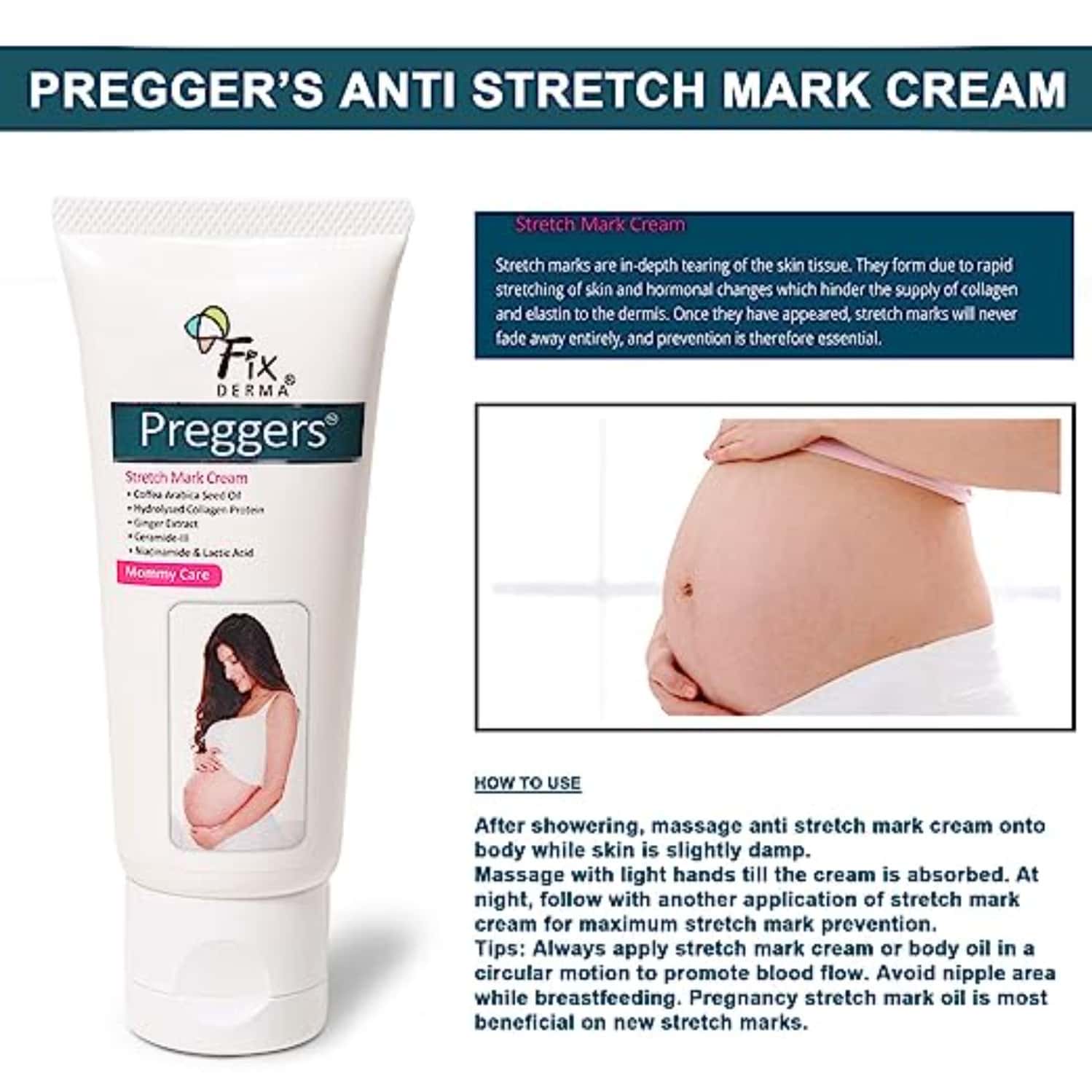Buy FIXDDERMA PREGGERS STRETCH MARK CREAM 60GM Online & Get Upto 60% ...