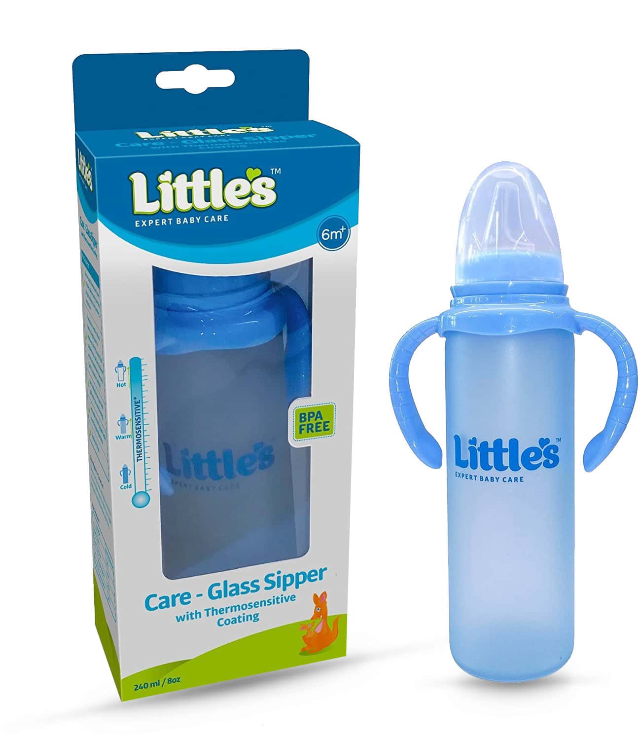 Buy LITTLE'S GLASS SIPPER BOTTLE BLUE - 240ML Online & Get Upto 60% OFF ...