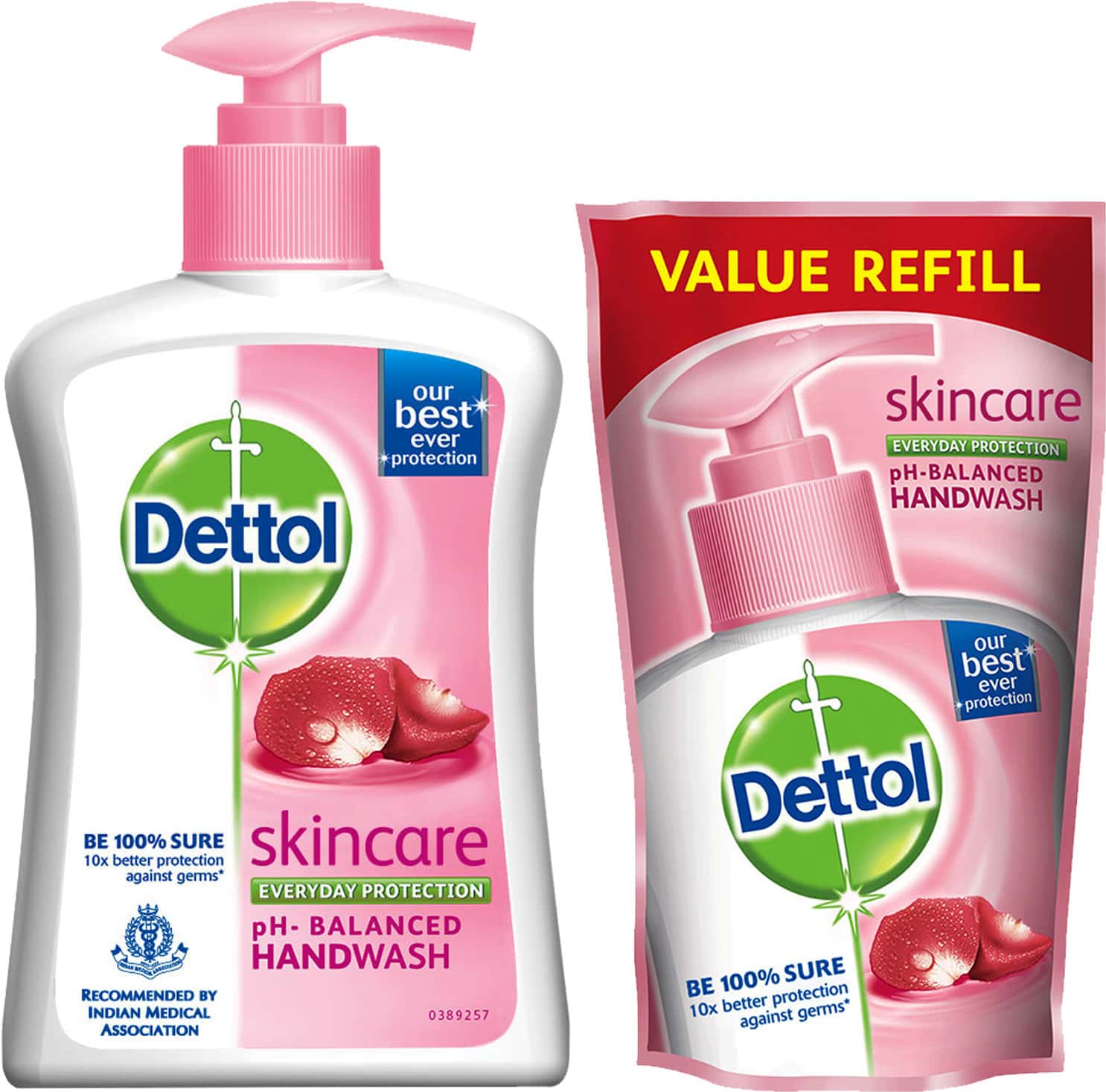Buy DETTOL SKINCARE HANDWASH PUMP + FREE SKINCARE REFILL 200ML + 175ML ...