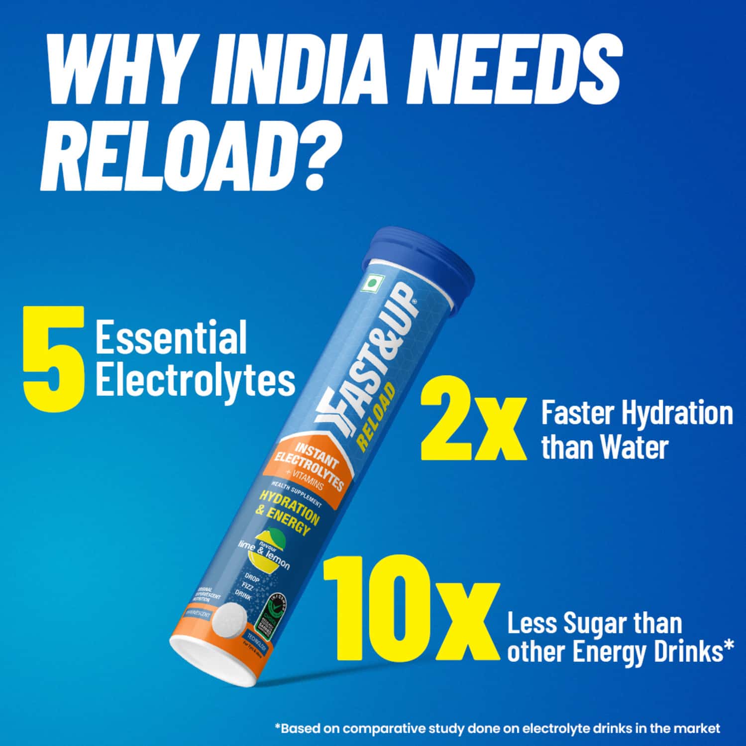 Buy FAST&UP RELOAD HYDRATION WITH ELECTROLYTES- 20 EFFERVESCENT TABLETS ...